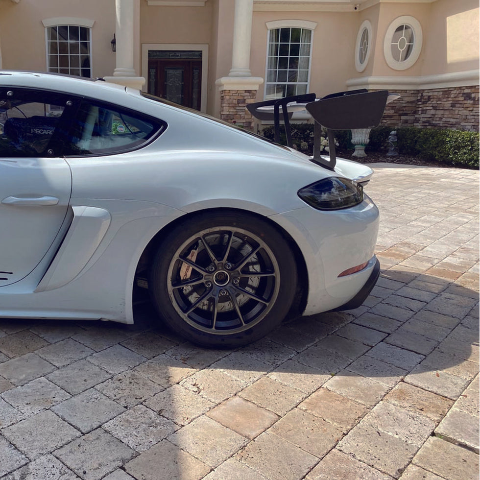 SR GT4 3-INCH SWAN NECK WING RISER - OEM 2017 ALUMINIUM [PORSCHE 718 G ...