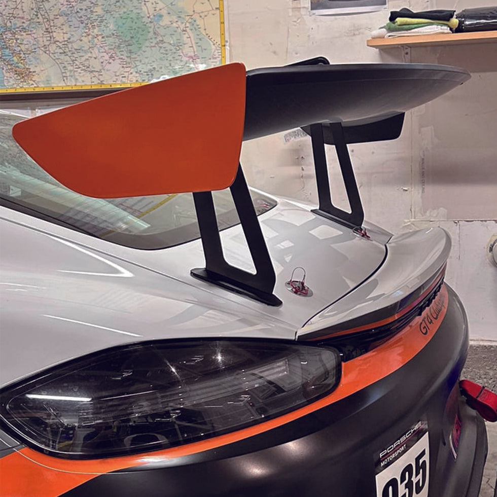 SR GT4 3-INCH SWAN NECK WING RISER - OEM 2017 ALUMINIUM [PORSCHE 718 G ...