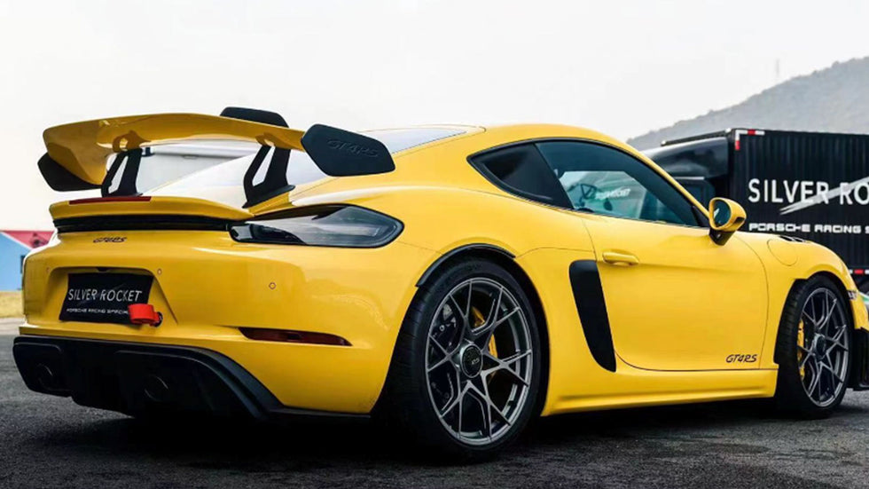SR GT4 RS DRY CARBON FIBER 3-INCH WING RISER [PORSCHE 718 Cayman GT4 R ...